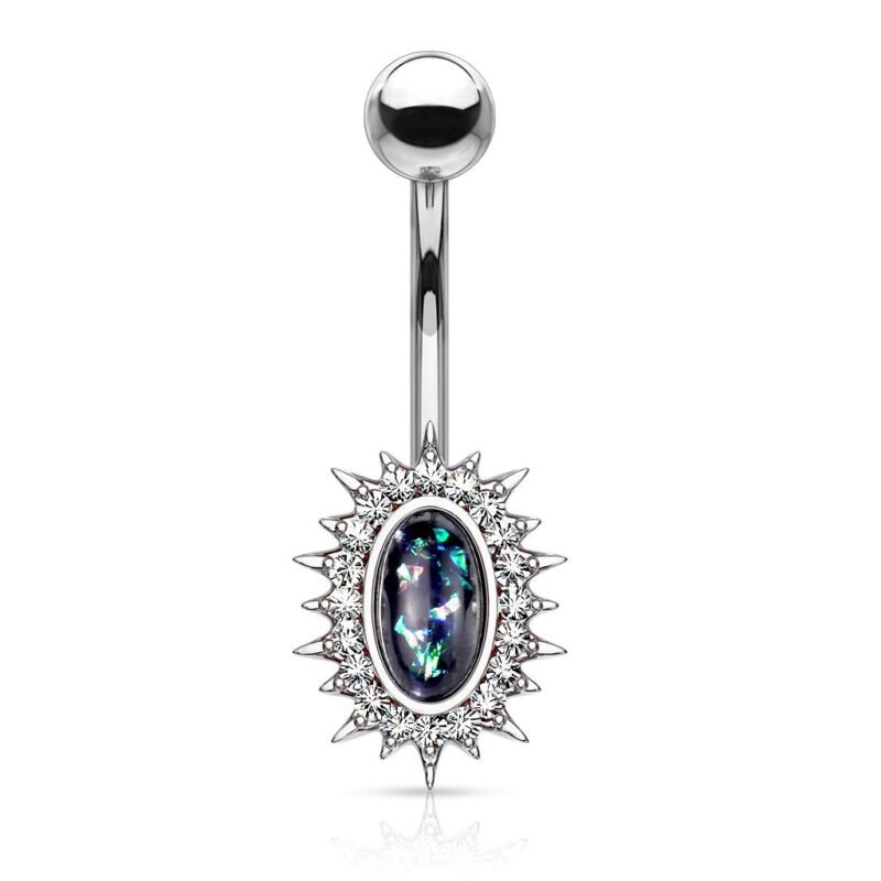 Sunburst Green Opal Belly Ring - The Body Rings