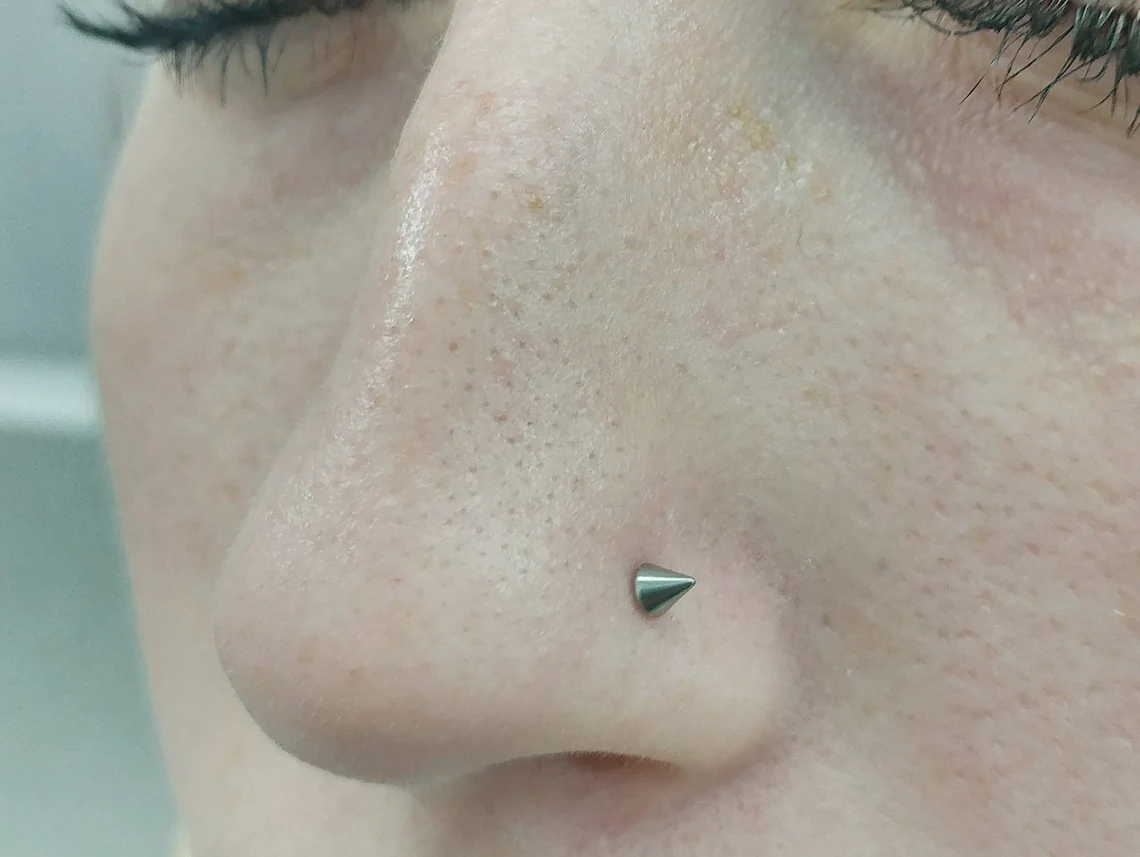 Unleash Your Inner Rebel with the Spike Nose Stud - The Body Rings