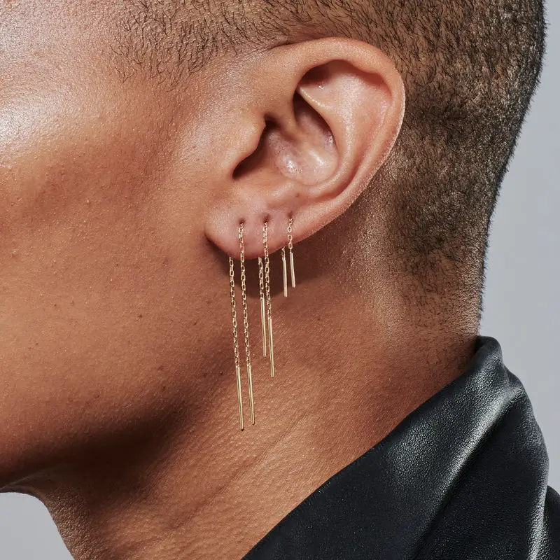 What's the Secret to Thread Earrings Through Multiple Piercings? - The ...